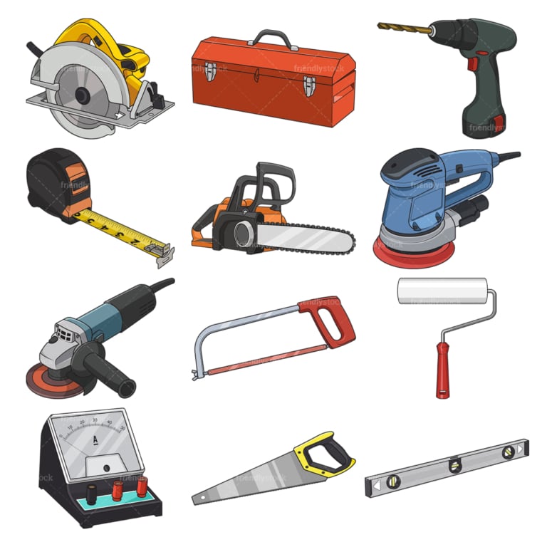 Realistic Tools Clipart Vector Collection - FriendlyStock