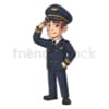 Airline Pilot Saluting Cartoon Clipart Vector - FriendlyStock