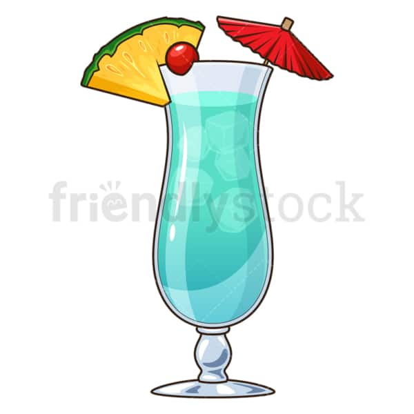 Blue Hawaiian Cocktail Cartoon Vector Clipart - FriendlyStock