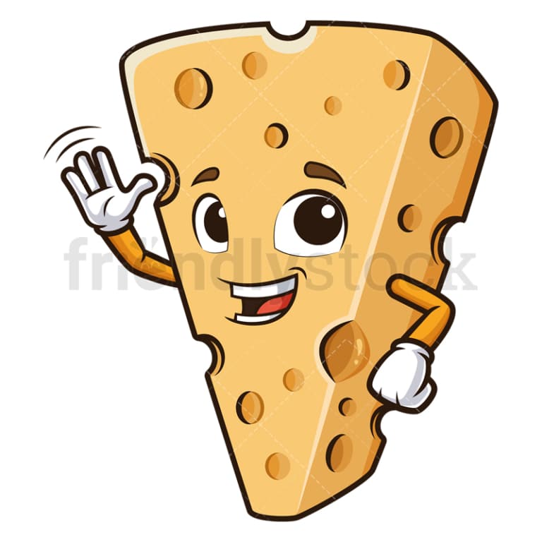 Happy Cheese Cartoon Clipart Vector - FriendlyStock