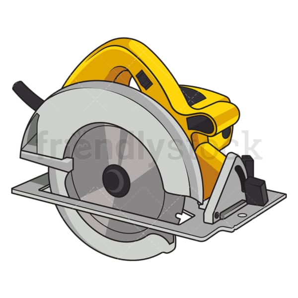Realistic Circular Saw Cartoon Vector Clipart - FriendlyStock