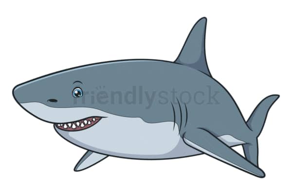 Smiling Shark Cartoon Clipart Vector - FriendlyStock