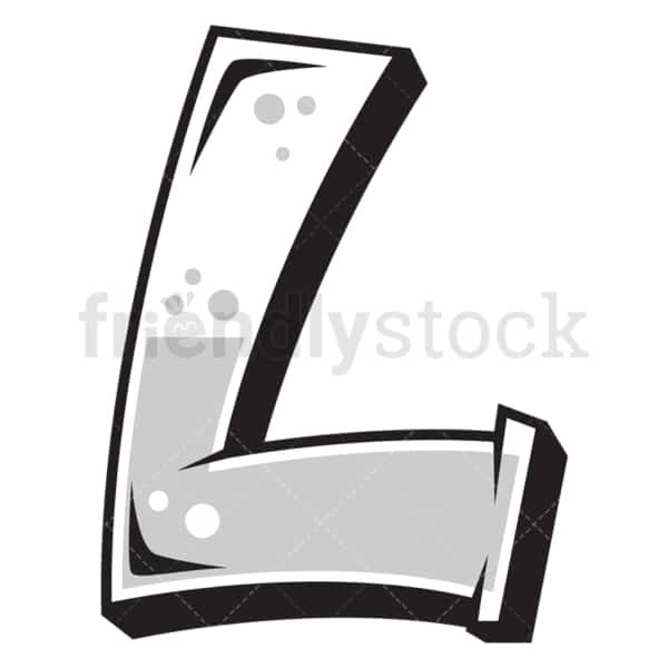 Graffiti Letter L Cartoon Vector Clipart - FriendlyStock