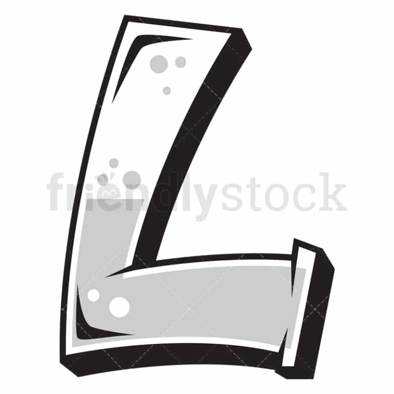 Graffiti Letter L Cartoon Vector Clipart - FriendlyStock