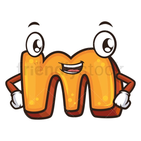 Lowercase Letter M Cartoon Vector Clipart - FriendlyStock