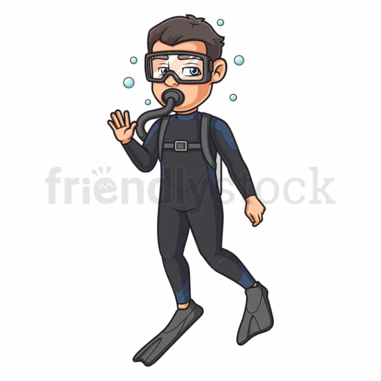 Male Scuba Diver Clipart Vector Collection - FriendlyStock