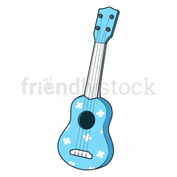 Light Blue Ukulele Cartoon Vector Clipart - FriendlyStock