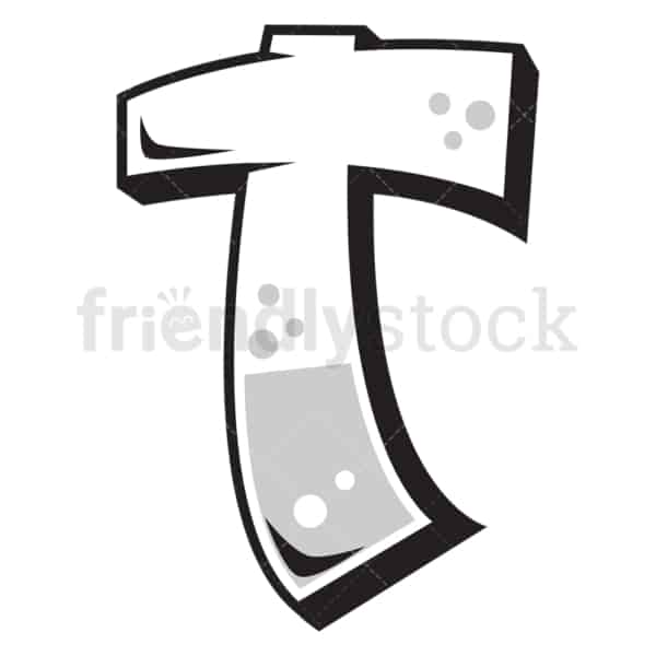 Graffiti Letter T Cartoon Vector Clipart - FriendlyStock