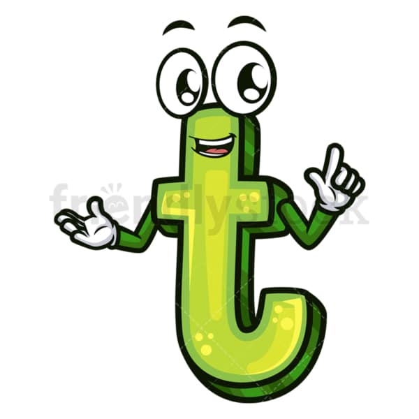Lowercase Letter T Cartoon Vector Clipart - FriendlyStock