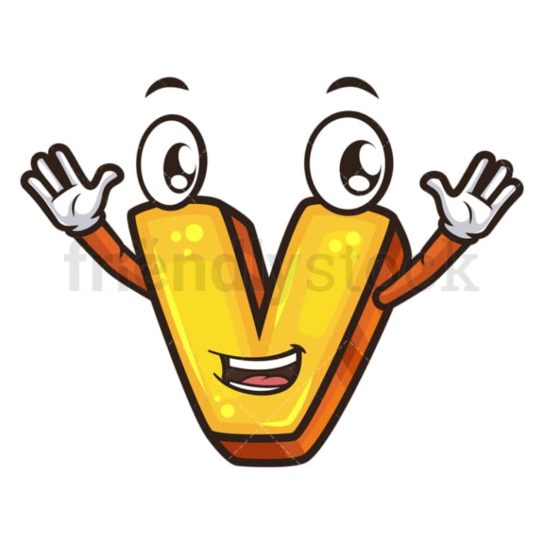 Lowercase Letter V Cartoon Vector Clipart - FriendlyStock