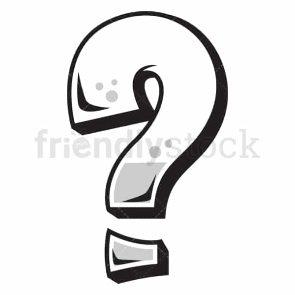 Graffiti Question Mark Cartoon Vector Clipart - FriendlyStock