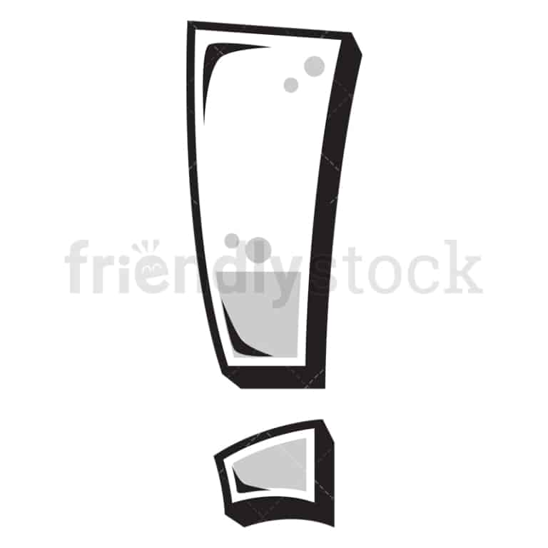 Graffiti Exclamation Mark Cartoon Vector Clipart - FriendlyStock
