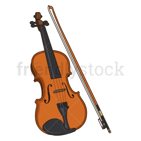 Realistic Violin Cartoon Vector Clipart - FriendlyStock