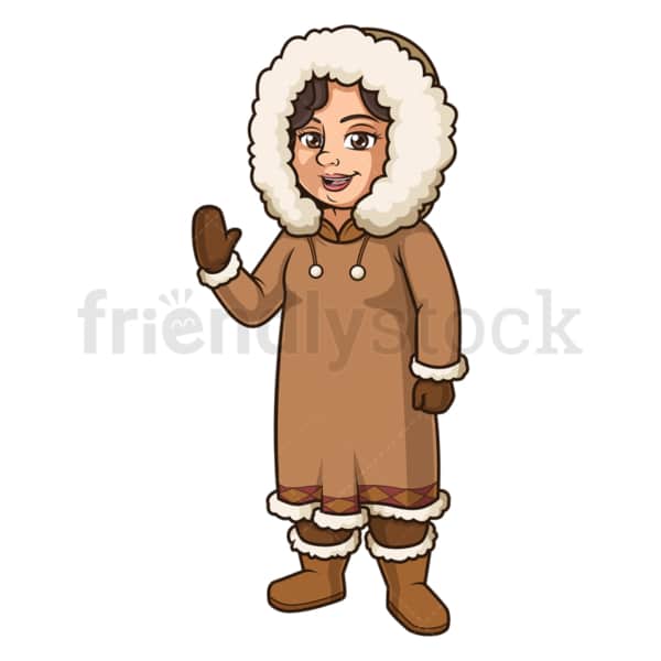 Inuit Woman Cartoon Clipart Vector - FriendlyStock