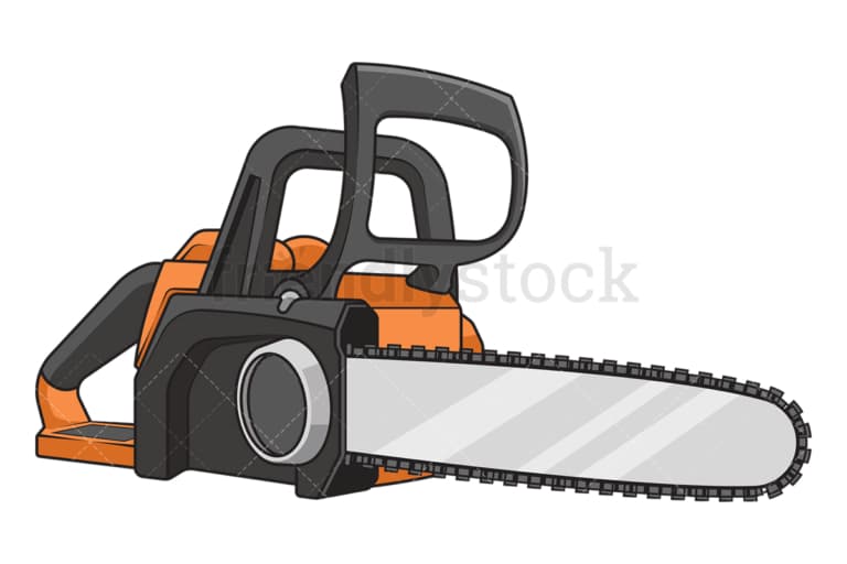 Realistic Chainsaw Cartoon Vector Clipart - FriendlyStock