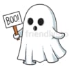 Sheet Ghost Boo Cartoon Clipart Vector - FriendlyStock