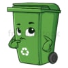Trash Bin Thinking Cartoon Clipart Vector - FriendlyStock