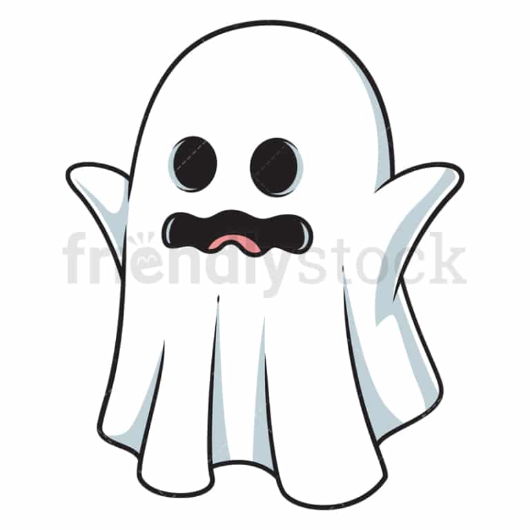 Scared Sheet Ghost Cartoon Clipart Vector - FriendlyStock
