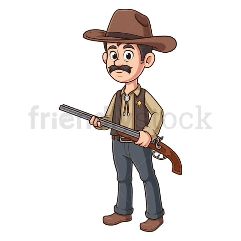 Attentive Sheriff Cartoon Clipart Vector - FriendlyStock