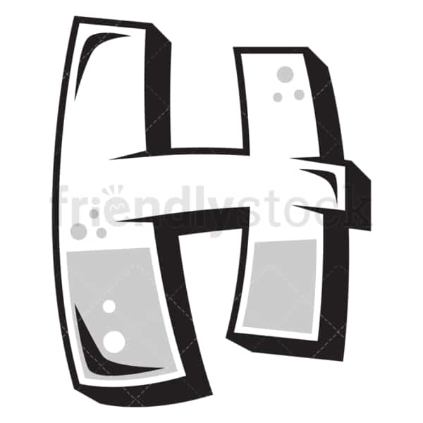 Graffiti Letter H Cartoon Vector Clipart - FriendlyStock