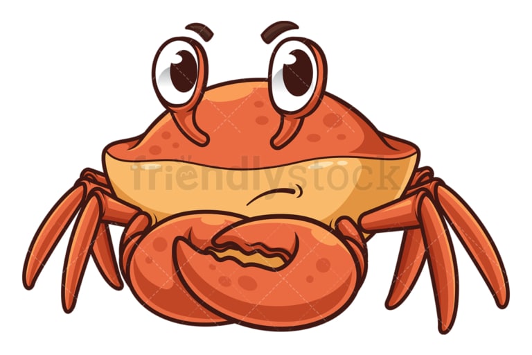 Grumpy Crab Cartoon Clipart Vector - FriendlyStock