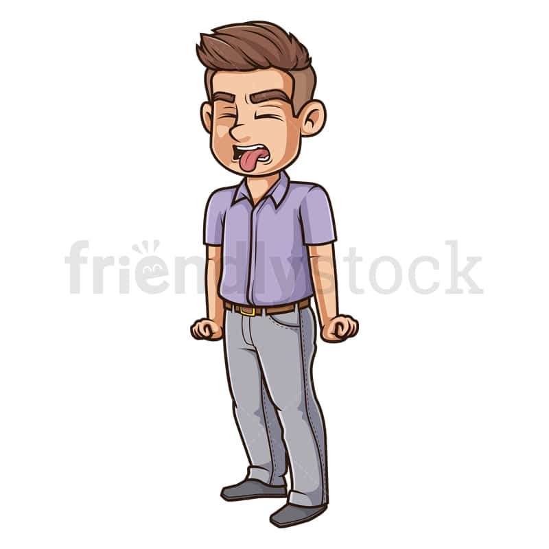 Man Expressing Distaste Cartoon Clipart Vector - FriendlyStock