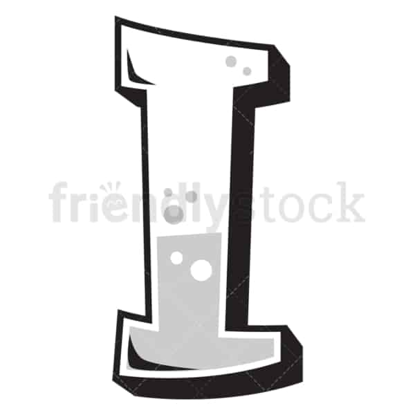 Graffiti Letter I Cartoon Vector Clipart - FriendlyStock