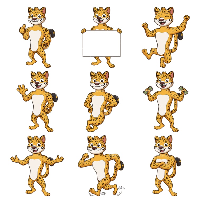 Jaguar Mascot Character Collection - FriendlyStock