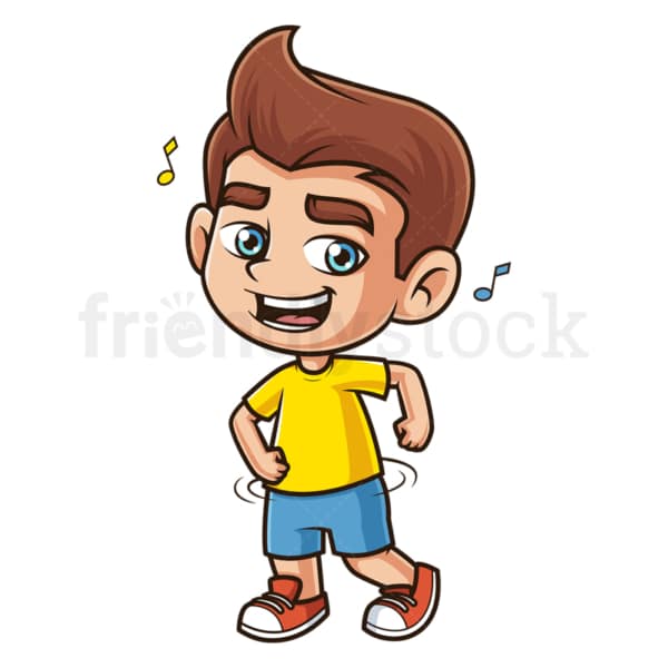 Cartoon Boy Dancing Vector Clip Art Illustration - FriendlyStock