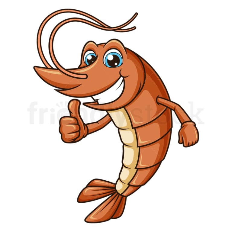 Cartoon Shrimp Vector Illustration Clip Art - FriendlyStock