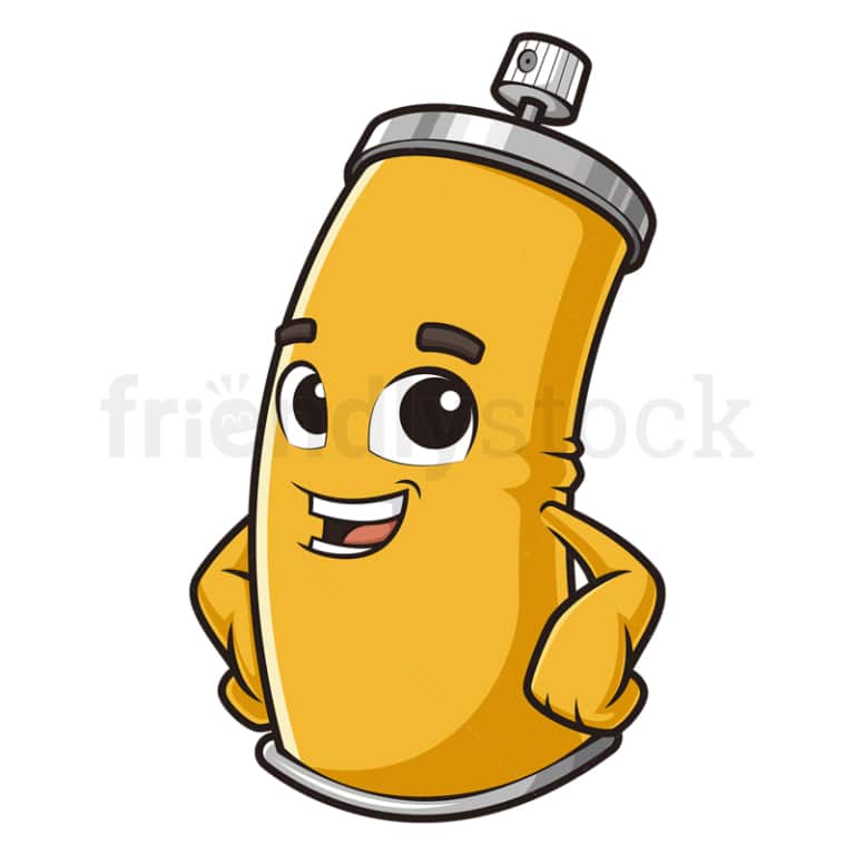 Excited Spray Can Cartoon Clipart Vector - FriendlyStock