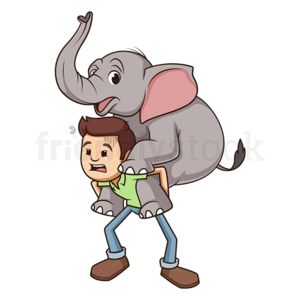 Piggyback Cartoon Vector Illustration Stock Clip Art - FriendlyStock