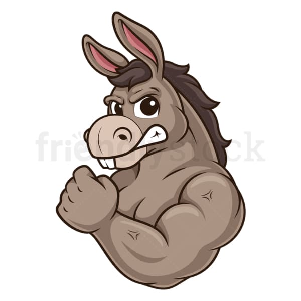 Cartoon Strong Donkey Sports Mascot Vector Image - FriendlyStock