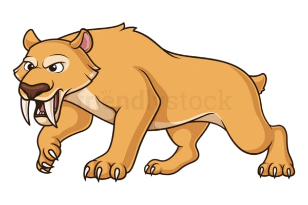Fierce Sabertooth Cartoon Clipart Vector - FriendlyStock