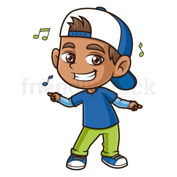 Hispanic Boy Dancing Cartoon Vector Clipart Image - FriendlyStock