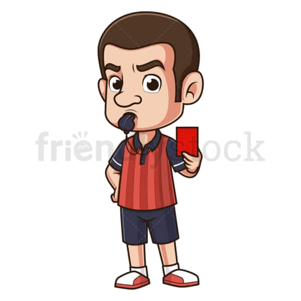 Referee Red Card Cartoon Vector Clipart - FriendlyStock