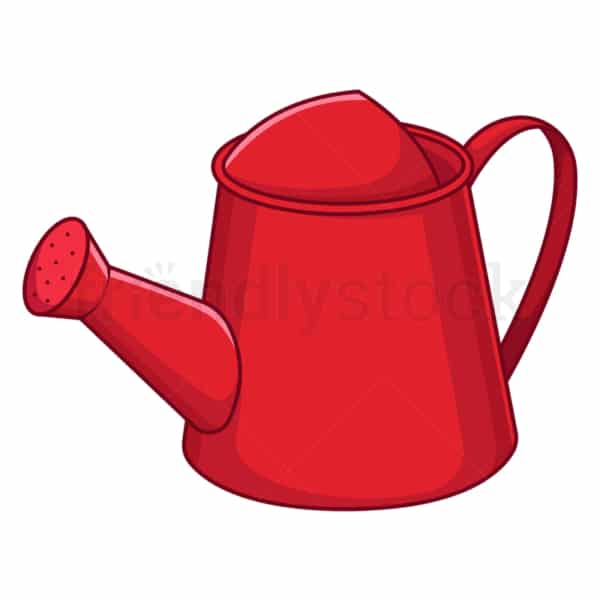 Cartoon Red Watering Can Vector Stock Clip Art Illustration - FriendlyStock
