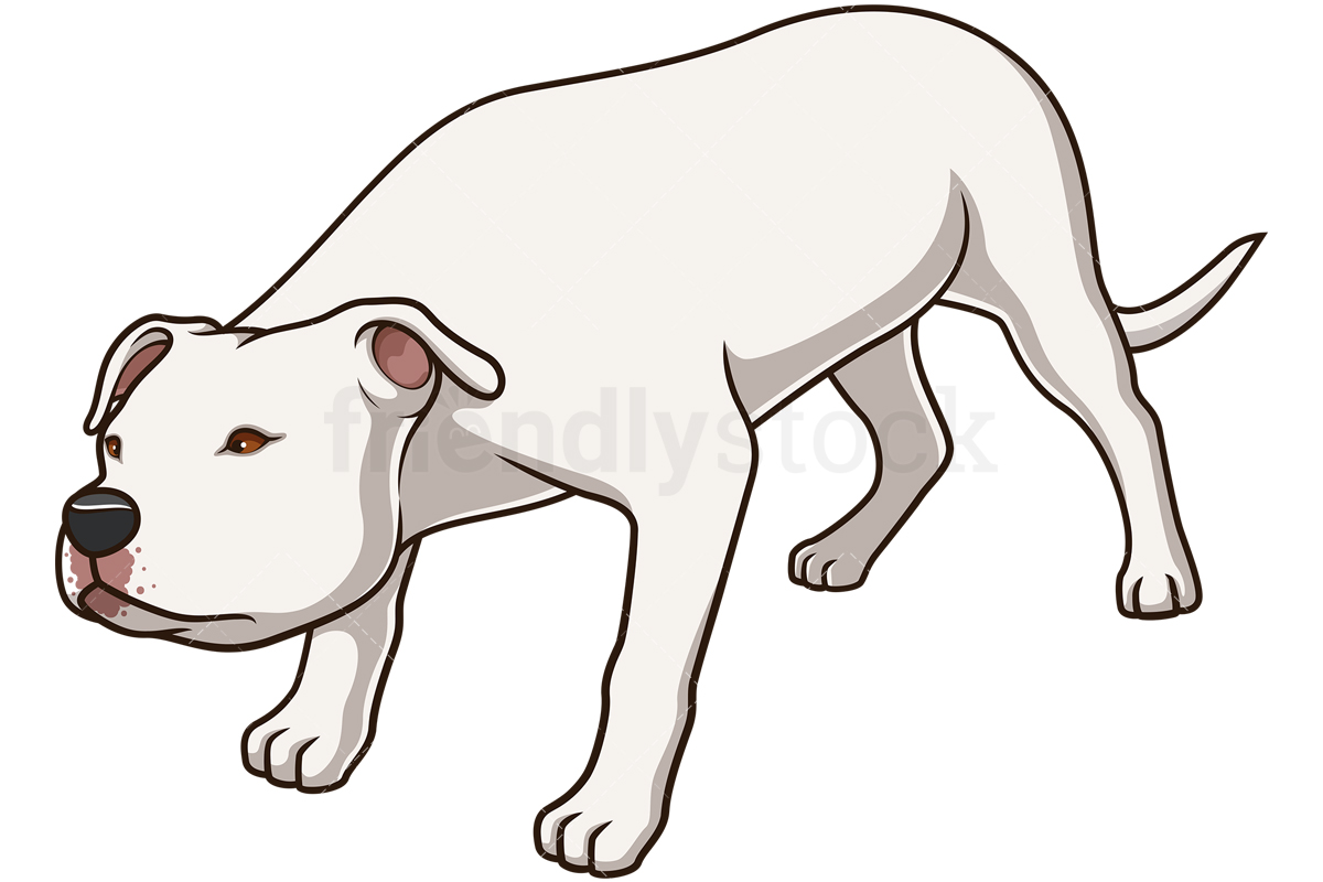 American Staffordshire Sniffing Vector Illustration - FriendlyStock