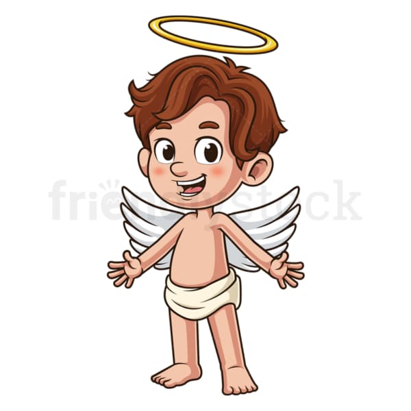 Cartoon Shocked Angel Clipart Vector Image - FriendlyStock