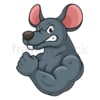 Cartoon Strong Rat Sports Mascot Vector Illustration - FriendlyStock