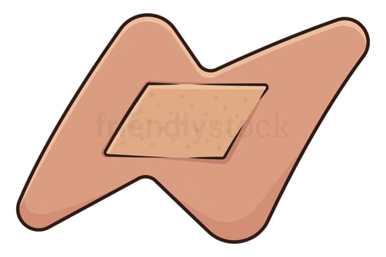 Oddly Shaped Medical Adhesive Bandage Cartoon Clipart Vector ...