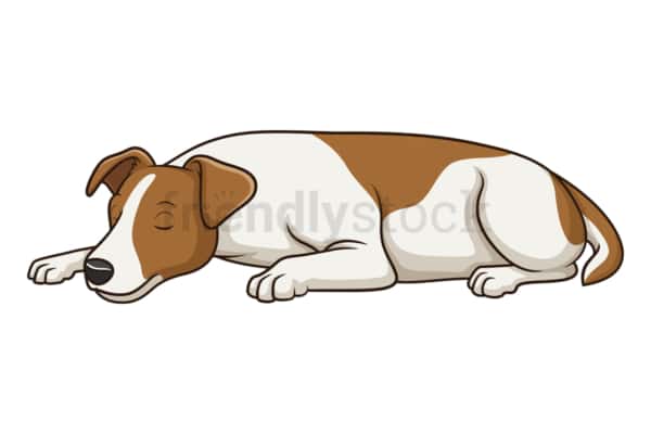 Sleeping Jack Russell Cartoon Clipart Vector - FriendlyStock