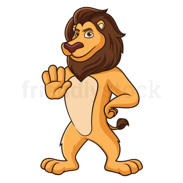 Cartoon Lion Making Stop Gesture Vector Illustration Stock Image ...