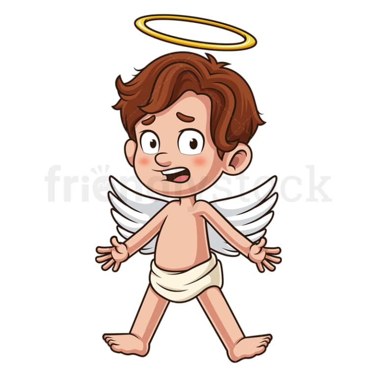 Cartoon Shocked Angel Clipart Vector Image - FriendlyStock