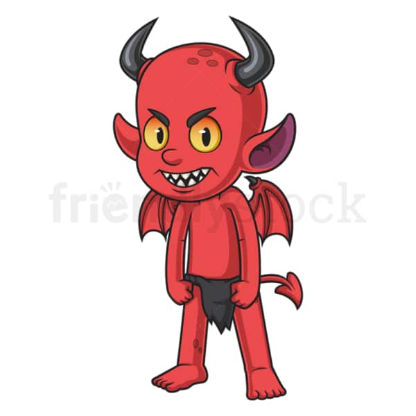 Angry Red Devil Cartoon Clipart Vector - FriendlyStock