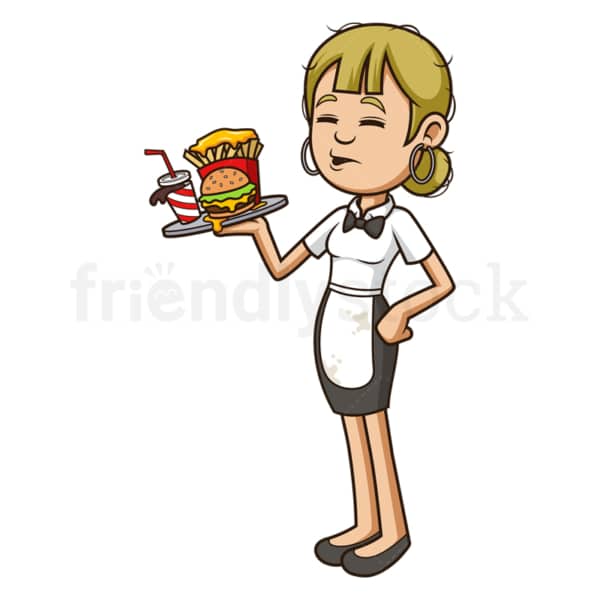 Bad Waitress Cartoon Vector Illustration Stock Clip Art - FriendlyStock
