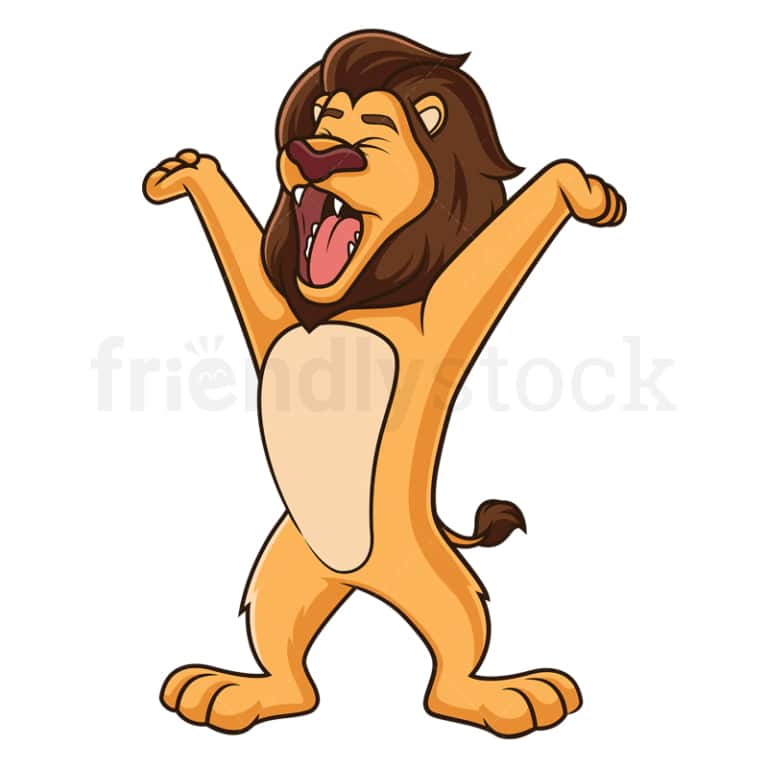 Cartoon Lion Yawning Vector Clipart Stock Graphic - FriendlyStock