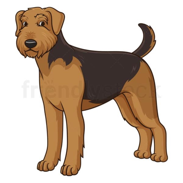 Gorgeous Airedale Terrier Dog Cartoon Clipart Vector - FriendlyStock
