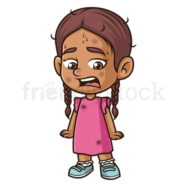 Black Girl Getting Dirty Eating Jam Cartoon Clipart Vector - FriendlyStock