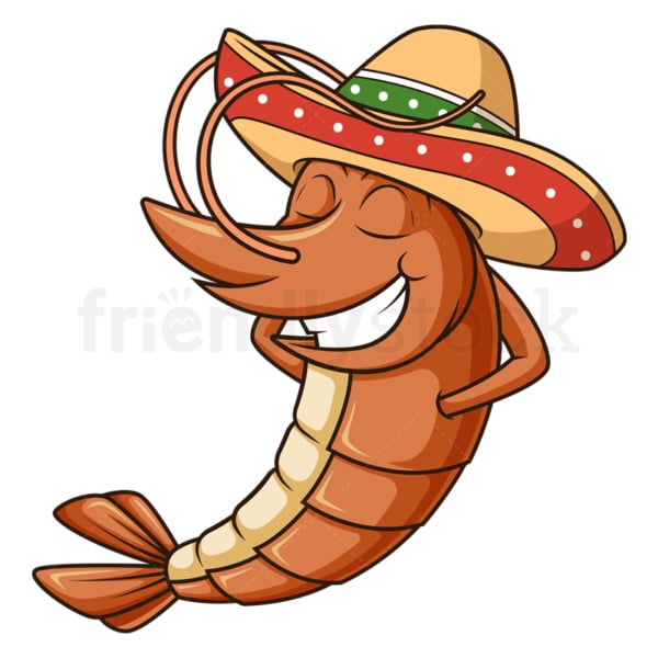 Mexican Shrimp Cartoon Clipart Vector - FriendlyStock